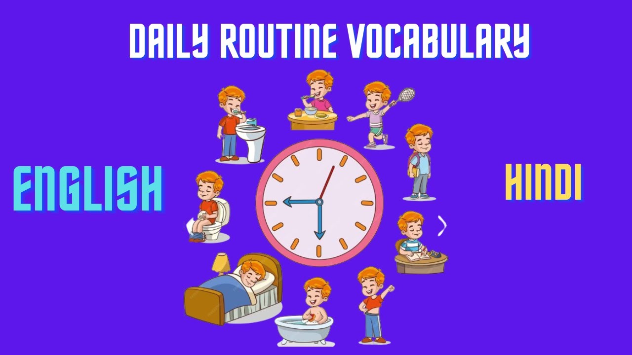 Daily Routines vocabulary |Daily Routines vocabulary English & Hindi ...