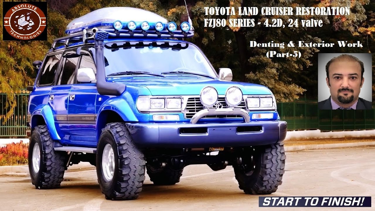 Toyota LC80 Land Cruiser denting and exterior restoration - YouTube