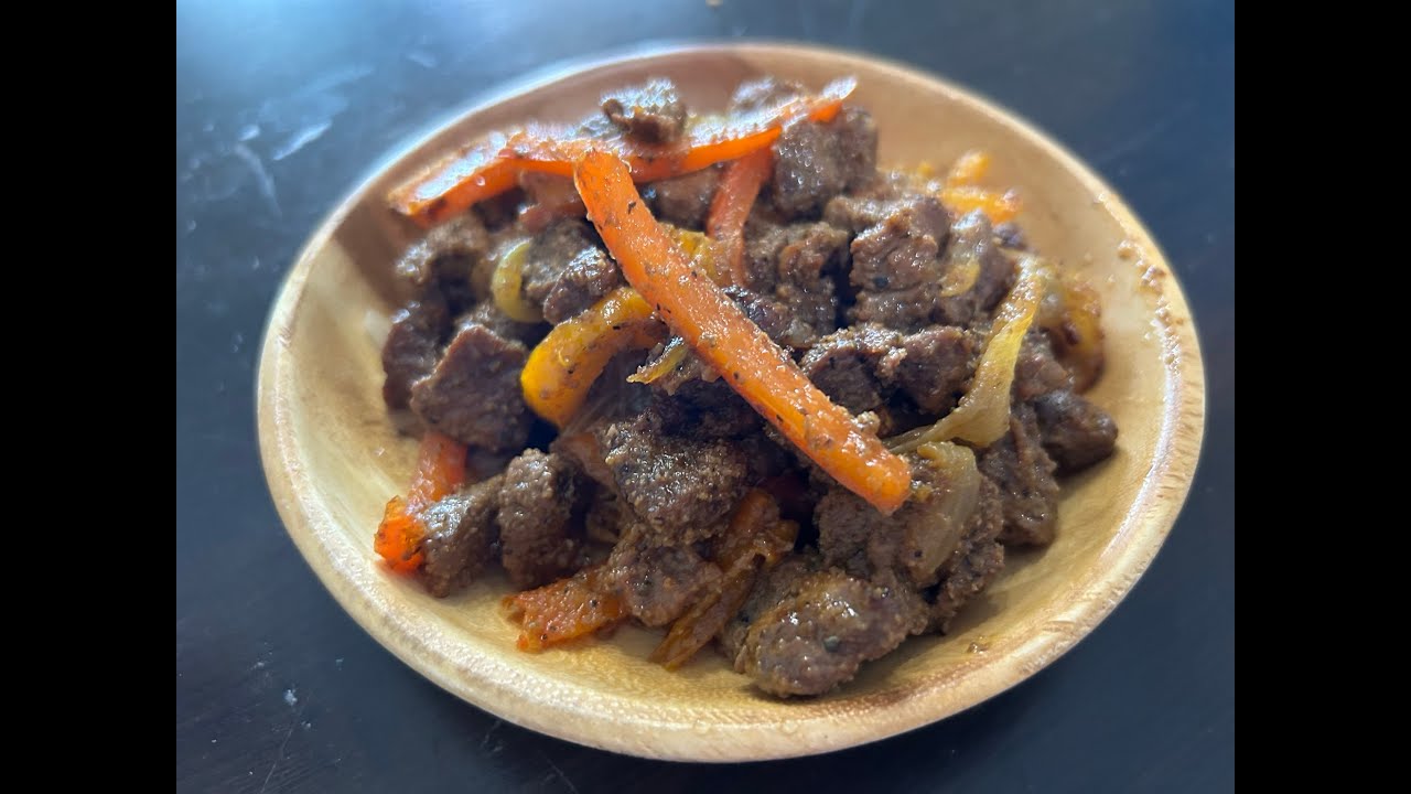 Carne de Res Frita con Pimientos y Cebolla - YouTube
