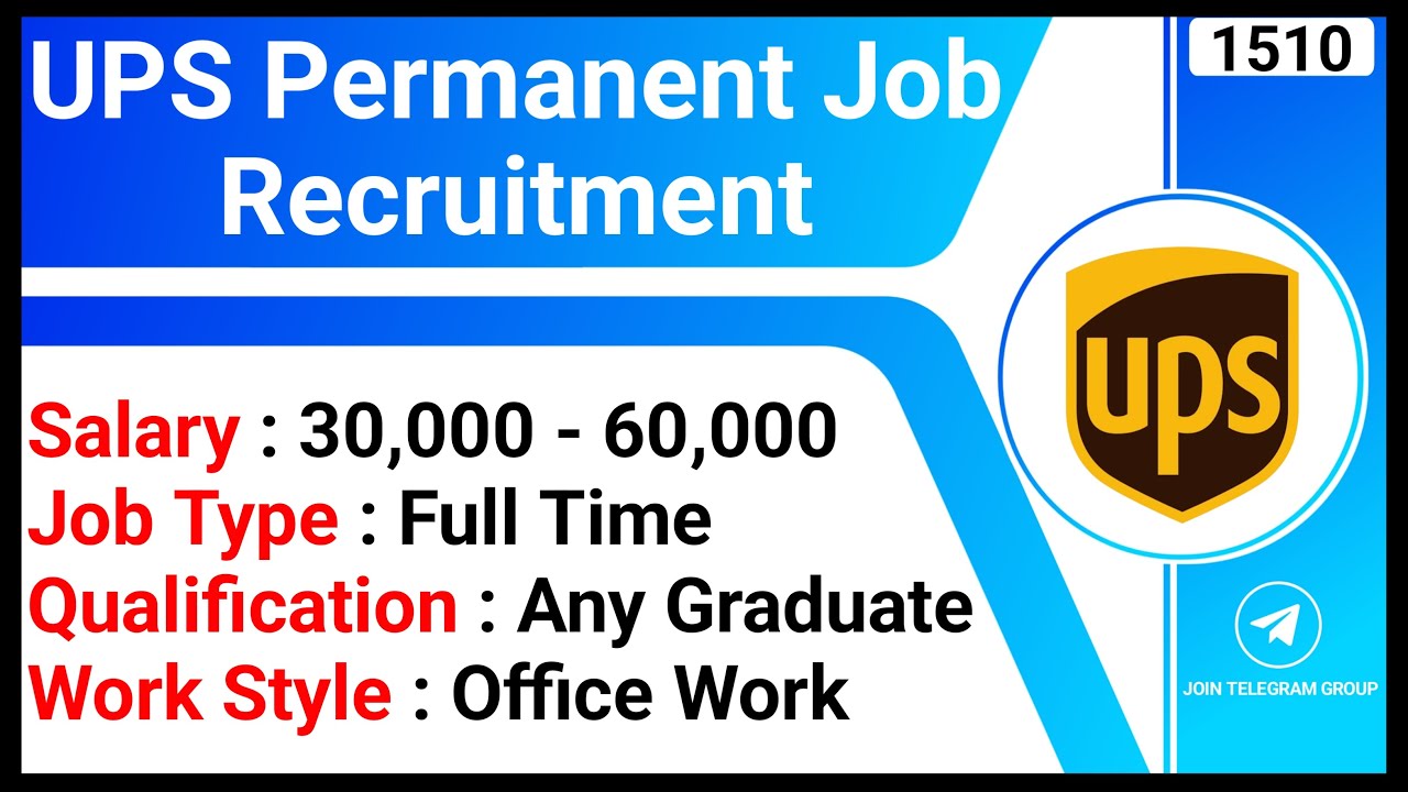 UPS Permanent Job Recruitment 2025 | Job For Fresher | US Voice Support ...