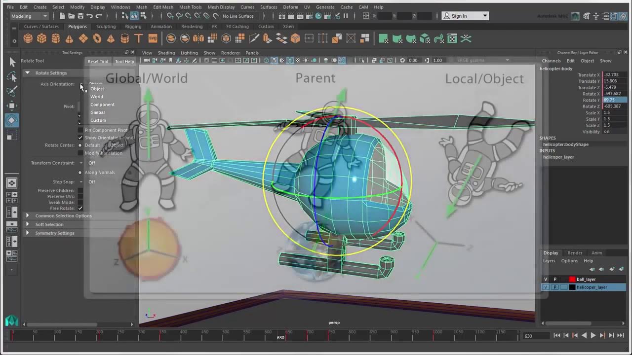 Tutorial #5 Autodesk Maya 2016 Basics - Rotating Objects - YouTube