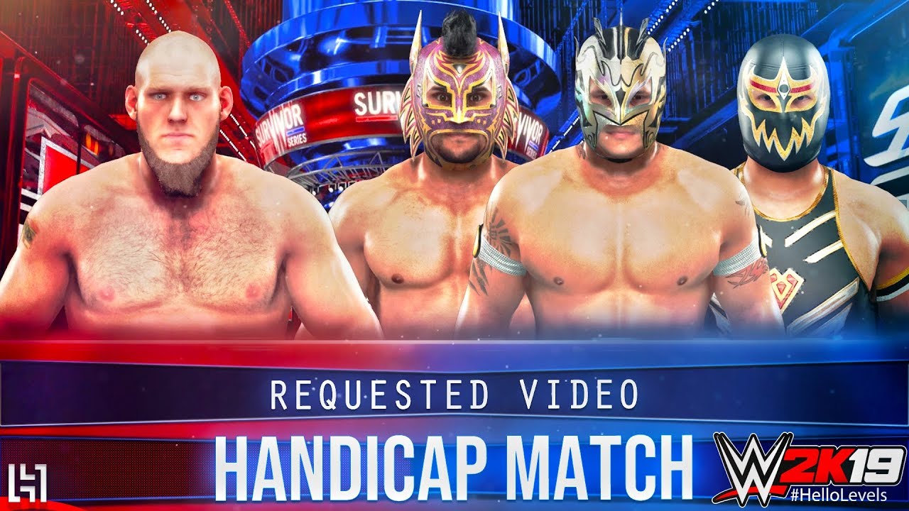 WWE 2K19 Lucha House Party vs Lars Sullivan 3 On 1 Handicap Match ...