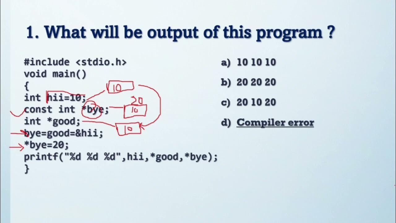 17 - Tricky C Programming MCQs for placement test series - YouTube