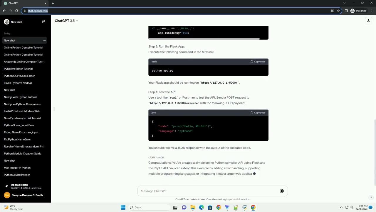 online python compiler api - YouTube