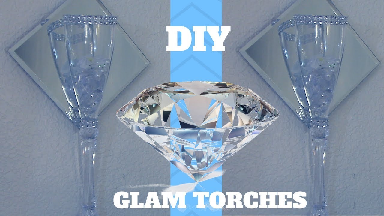 DOLLAR TREE DIY GLAM TORCHES || HOW TO MAKE WALL ART - YouTube