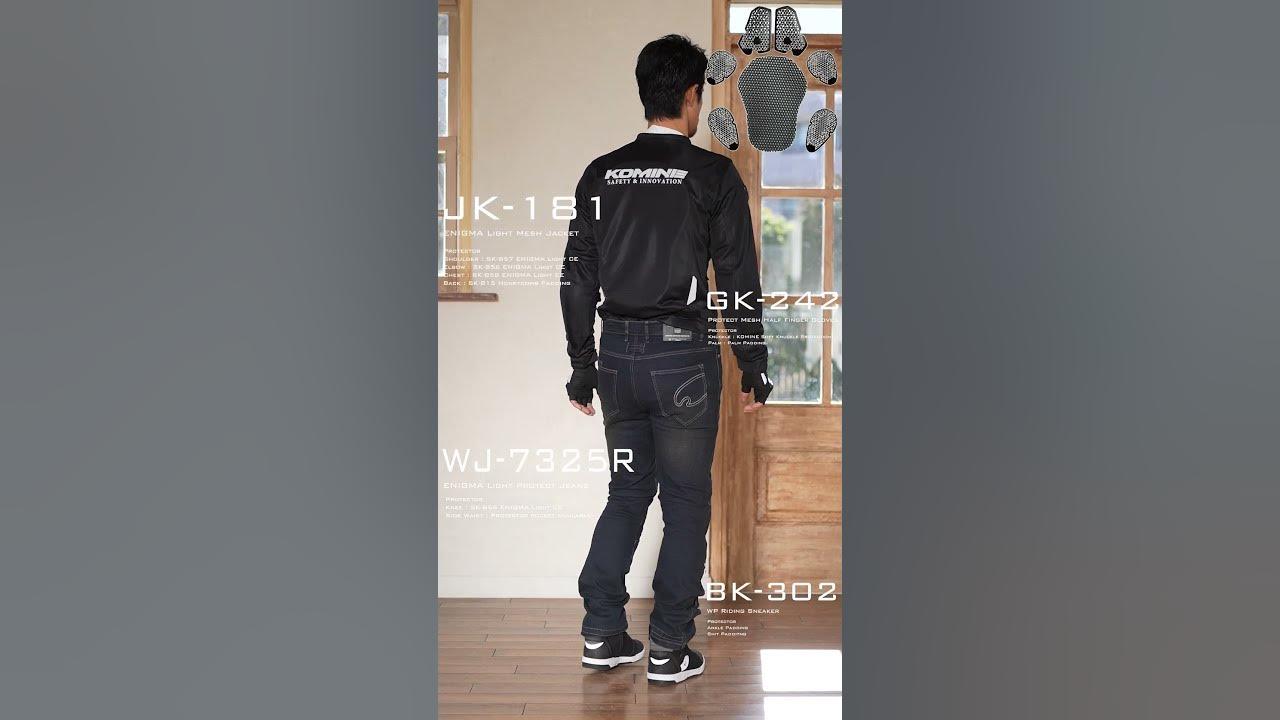 JK-181 - KOMINE Black / WJ-7325R - Deep Indigo / GK-242 - Black / BK-302 - Black #コミネ #komine ...