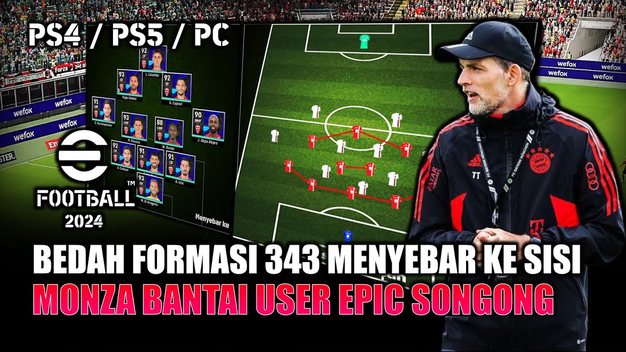 Formasi Menyebar ke Sisi eFootball 2024 343 | AC Monza Bantai Skuad ...