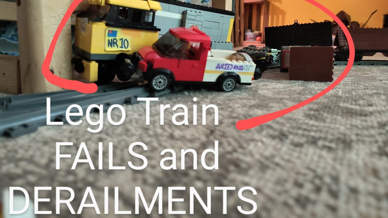 Lego Train FAILS and DERAILMENTS - YouTube