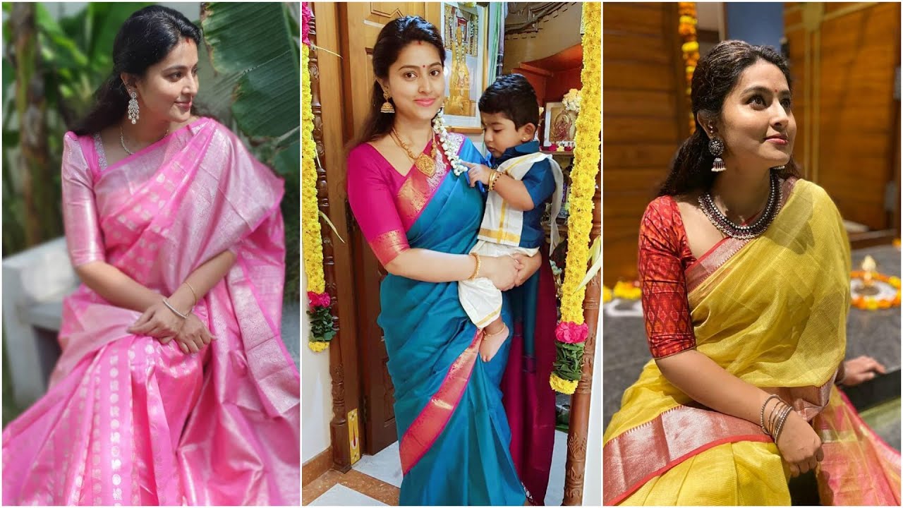 Festival Looks of Sneha in Saree || Inspiring Sneha Saree Looks on ...