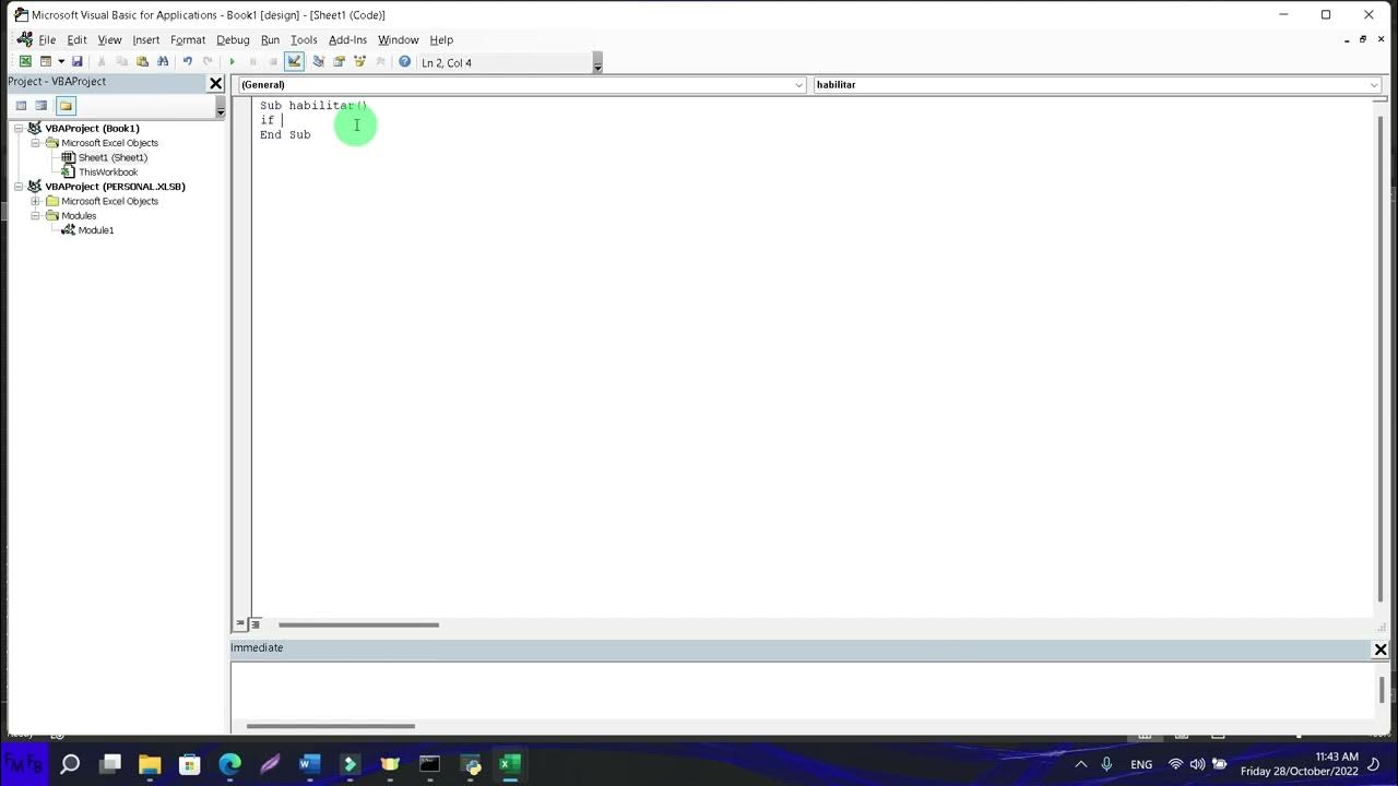 Deshabilitar un botón usando VBA en microsoft excel - YouTube