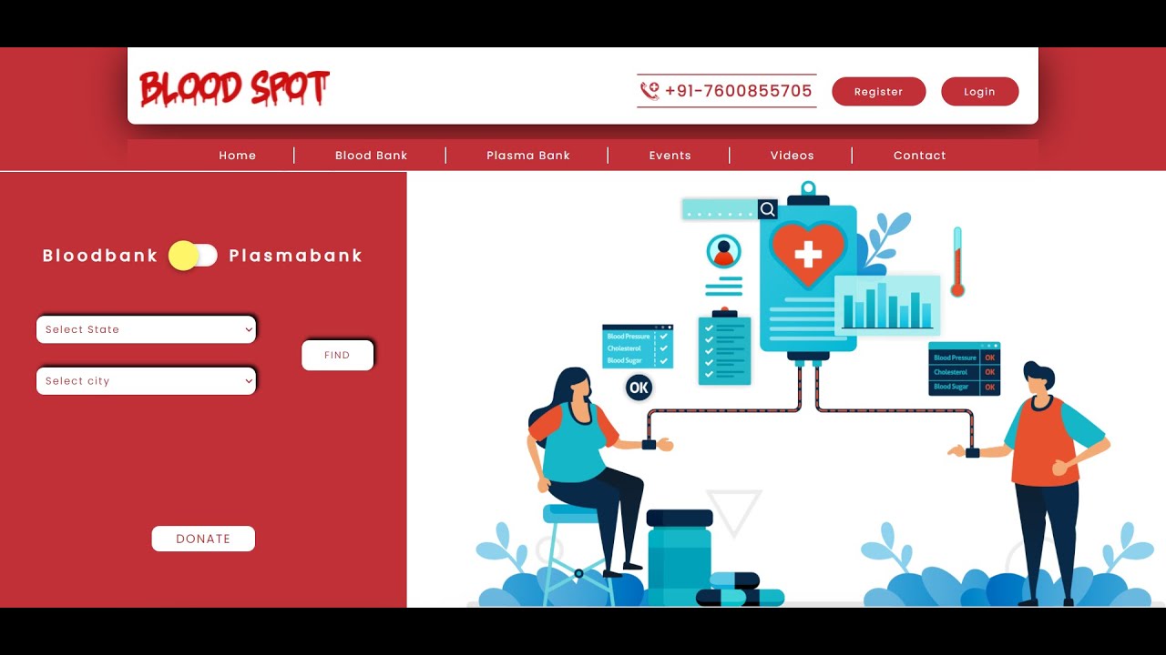 Blood and Plasma Donation Website | Developed in MERN Stack - YouTube