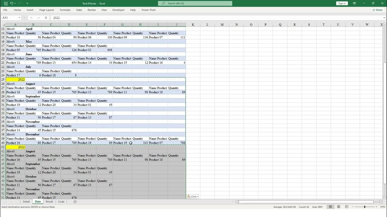 Trick 016 Consolidate complex data tables into simple tables with power ...