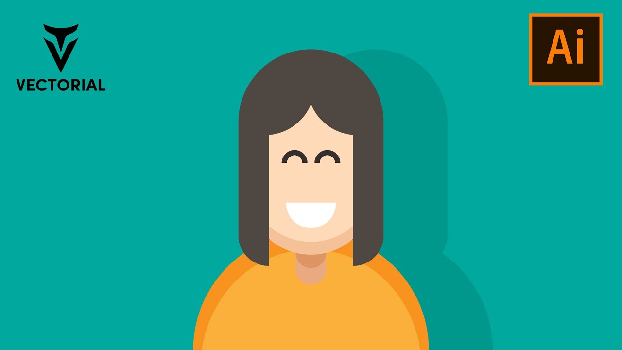 Flat design Woman character tutorial in Adobe Illustrator 2020 - YouTube