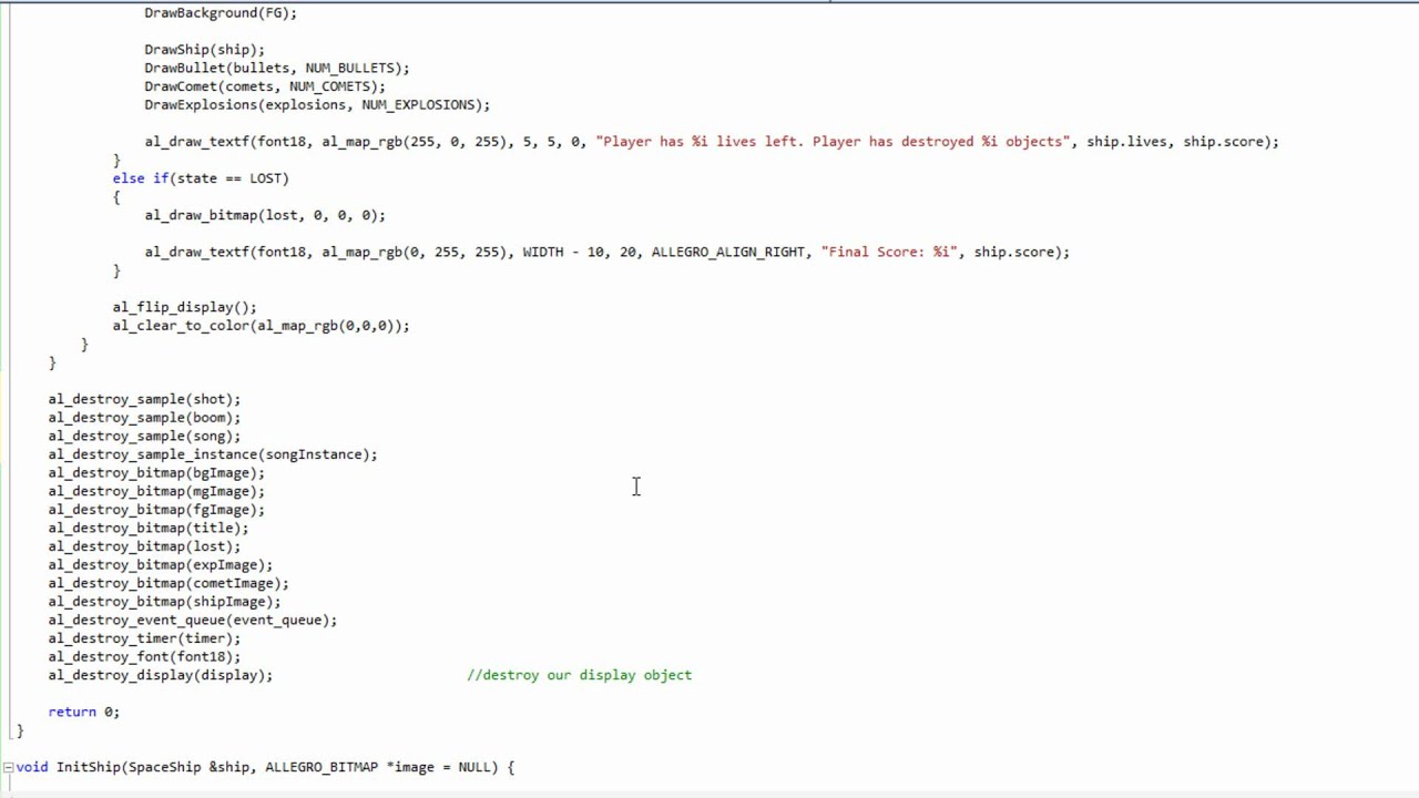 14.3 - Adding Audio to our Allegro 5 Game - YouTube