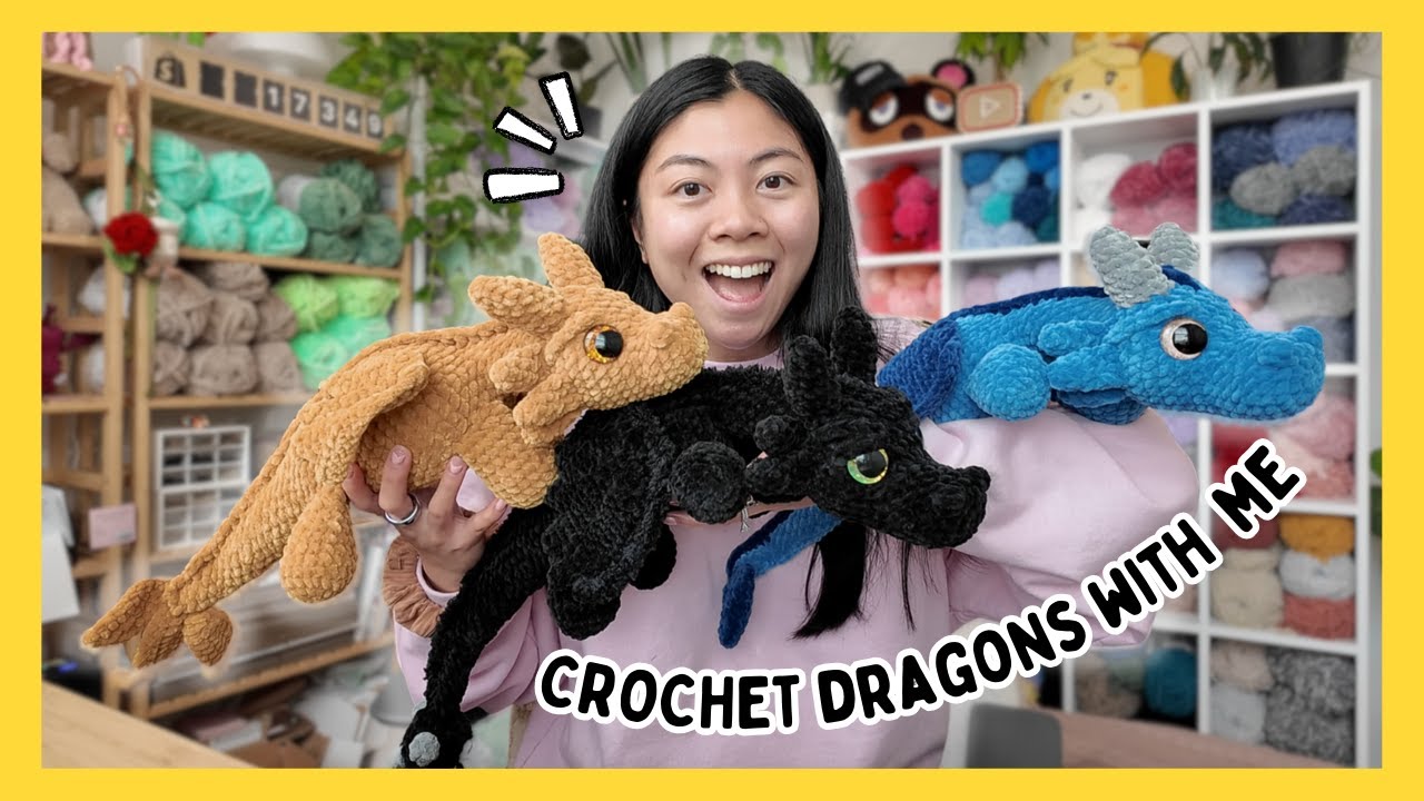 Crochet Dragons with Me 🐉 Making Fourth Wing Inspired Dragons / Crochet ...