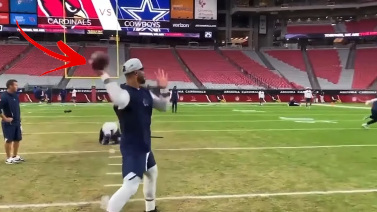 Dak Prescott throwing the ball around easily | Dallas Cowboys - YouTube