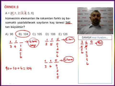 66 DERS Permütasyon Kombinasyon Soru Çözümü Sayısal