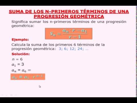 SUMA DE TÉRMINOS DE UNA PROGRESIÓN GEOMÉTRICA - YouTube