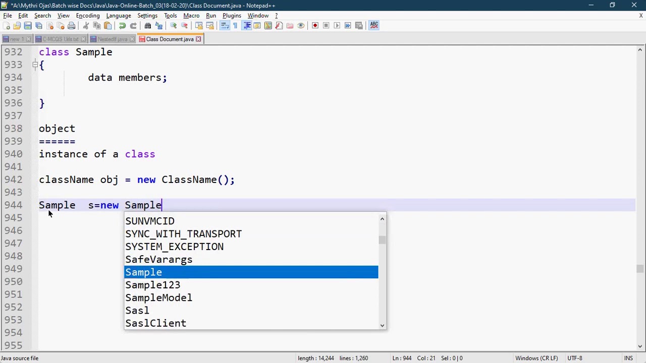 Java Tutorial Session 13 Class And Object Types Of Variables