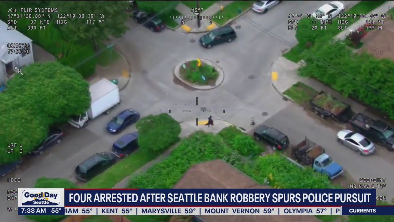 Four arrested after Seattle bank robbery spurs police pursuit | FOX 13 ...