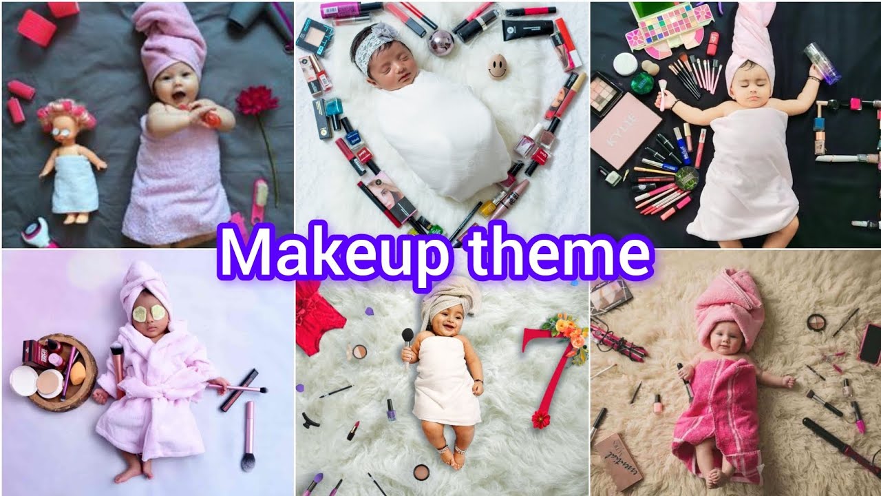 Baby makeup theme photoshoot ideas at home, Babies photography ...