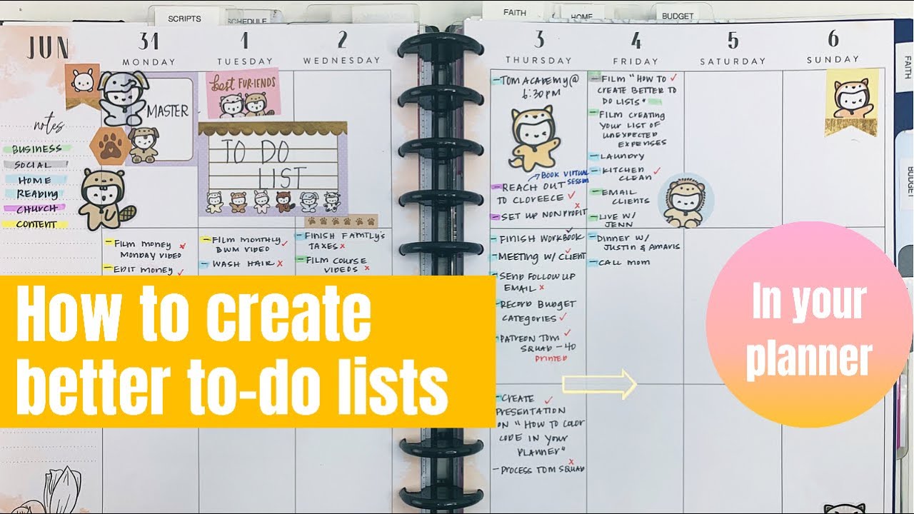 How To Create Better To Do Lists in your Planner - YouTube