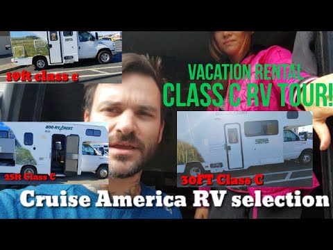 Cruise America rv selection & Tour of the class c rvs for rent, 19ft ...