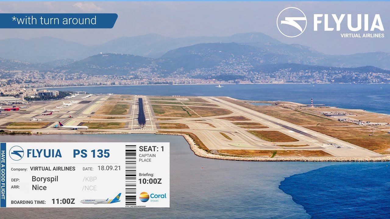 FlyUIA Virtual | Kyiv - Nice Real Flight Operation - YouTube