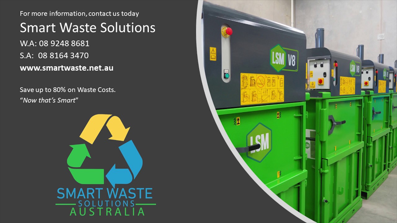 Smart Waste Solutions V5 Hydraulic Baler - making a cardboard bale ...
