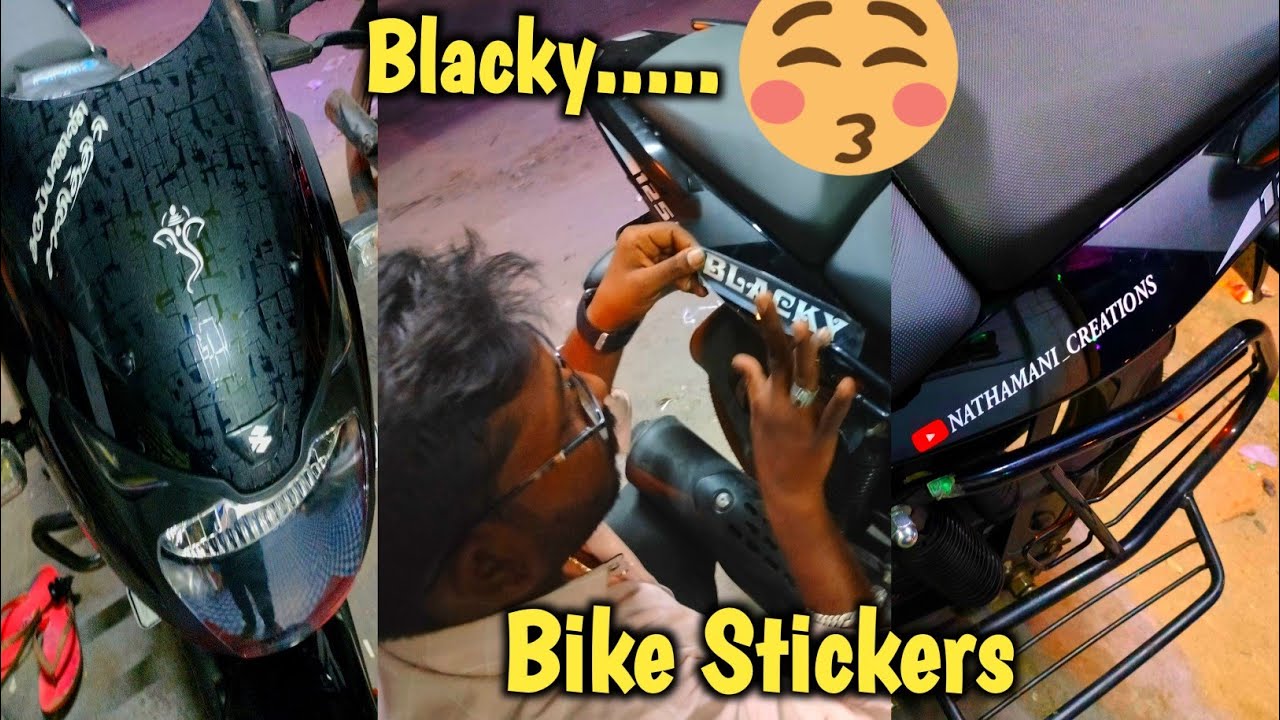 Blacky Custom Stickers | Bike Modify Sticker | Nathamani Creations ...