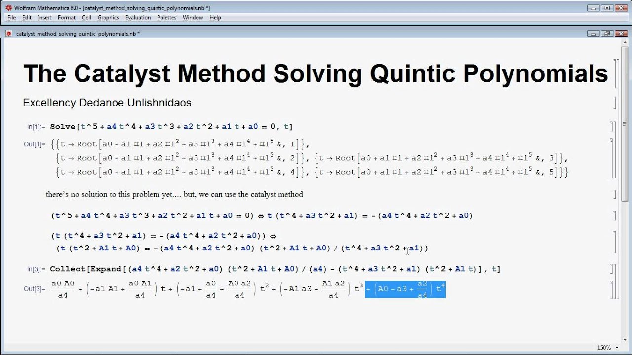The Catalyst Method Solving Quintic Polynomials - YouTube