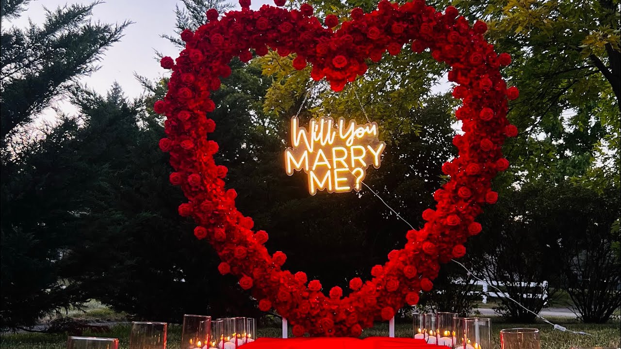 Luxury Heart Shaped Floral Arrangement Arch Backdrop | Proposal ...