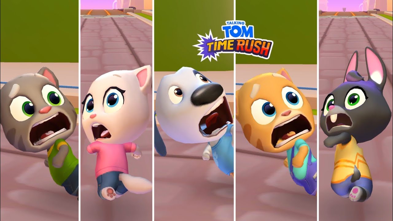 Talking Tom Time Rush All Characters vs Volcano Chase Android Gameplay ...