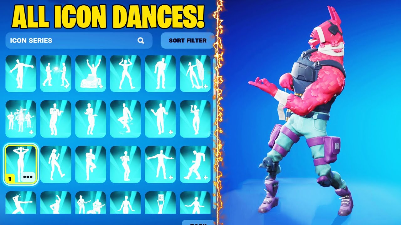 ALL ICON SERIES EMOTES & DANCES IN FORTNITE! (New Skins) #42 - YouTube