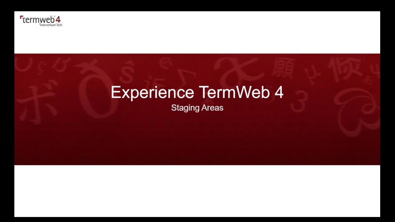 User's Lounge December 11, 2019: Experience TermWeb 4 Staging Areas - YouTube