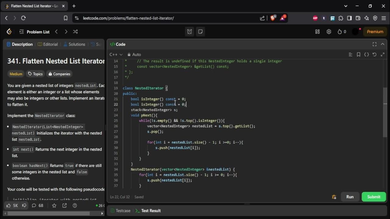leetcode-341 - YouTube
