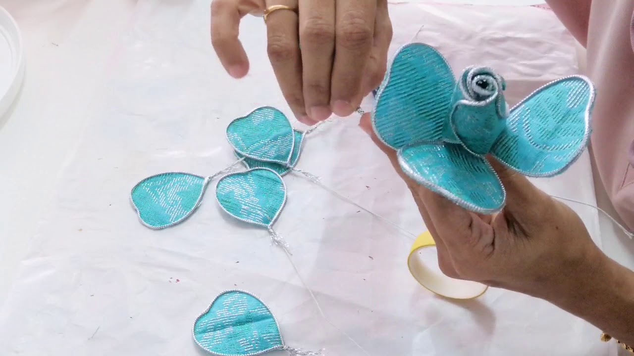 Cara cantum bunga songket roses - YouTube
