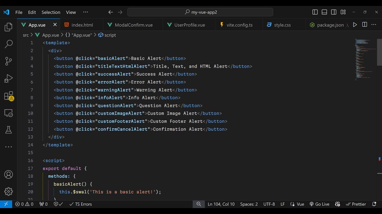 Vuejs 3 Sweetalert2 Example To Show Alert Modal Dialogs In Browser Using Vue Sweetalert2 In Ts 0083