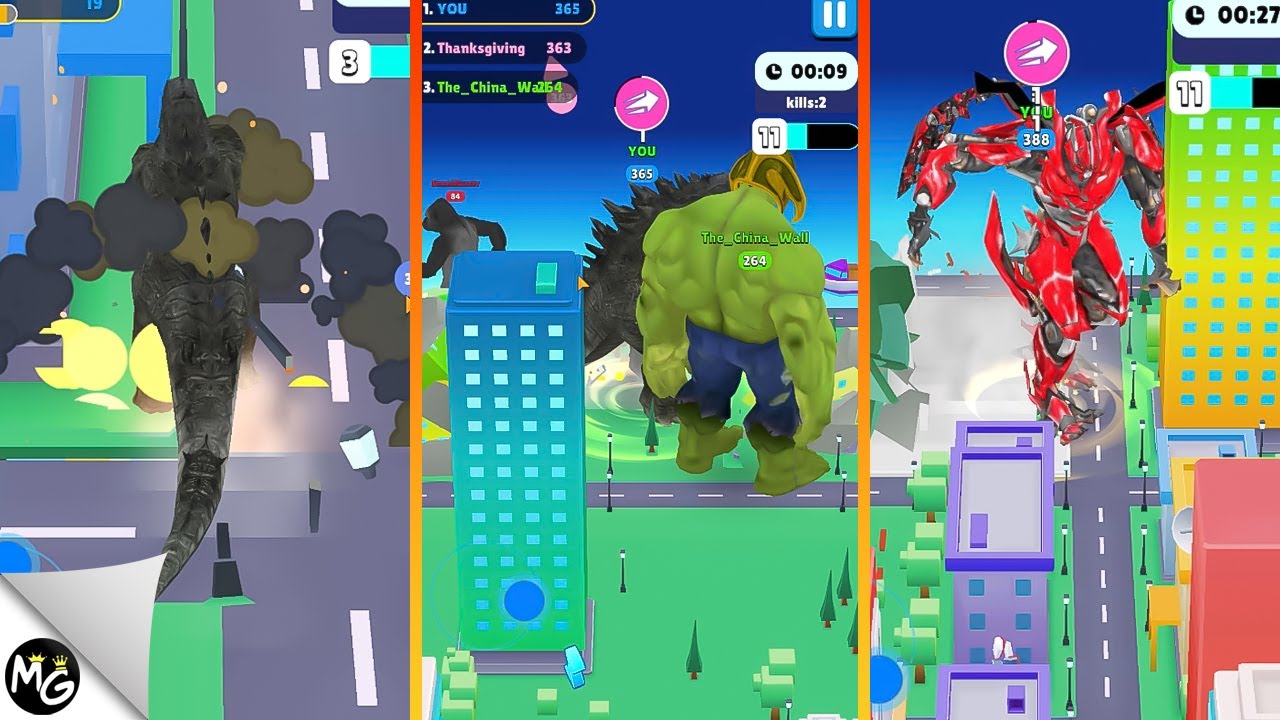 Menjadi Godzilla Dan Robot Untuk Menghancurkan Kota | Game Crazy Kaiju ...