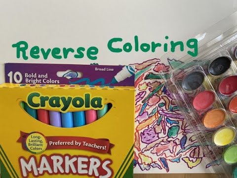 HOW TO MAKE A REVERSE COLORING PAGE 🖌🎨USING CRAYOLA WATERCOLORS AND ...