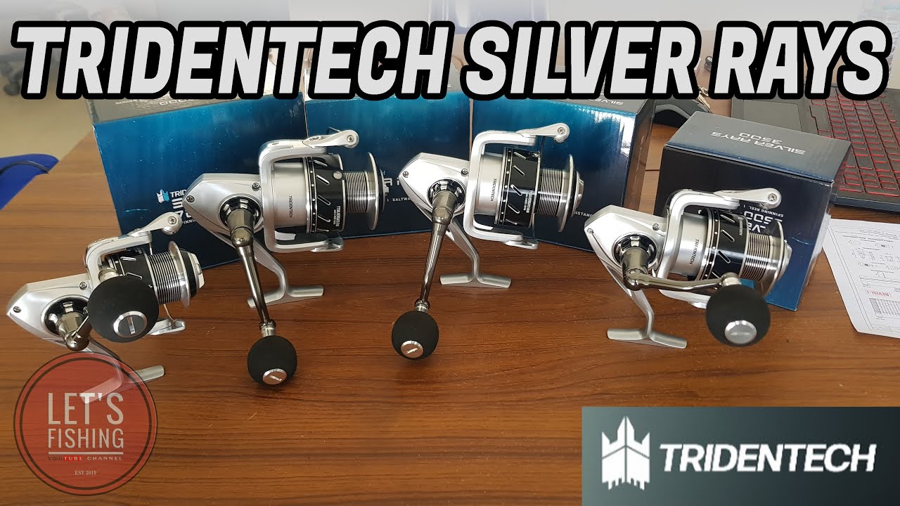 REEL SALT WATER TRIDENTECH SILVER RAYS - YouTube