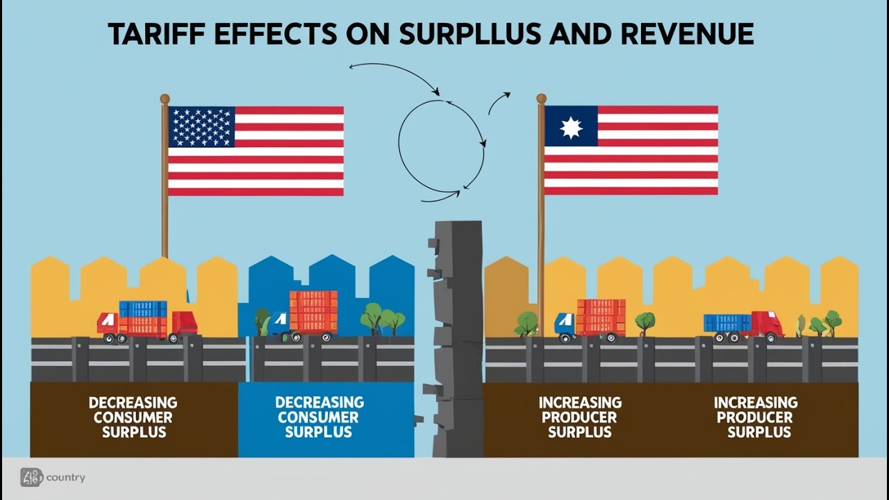 Effect of Tariffs on Consumer Surplus (CS), Producer Surplus (PS), and ...