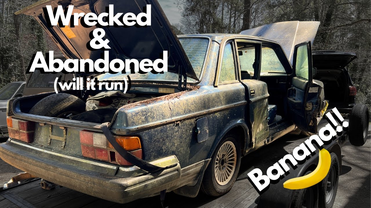 Wrecked and Abandoned Volvo 240 with Stuck Motor - YouTube