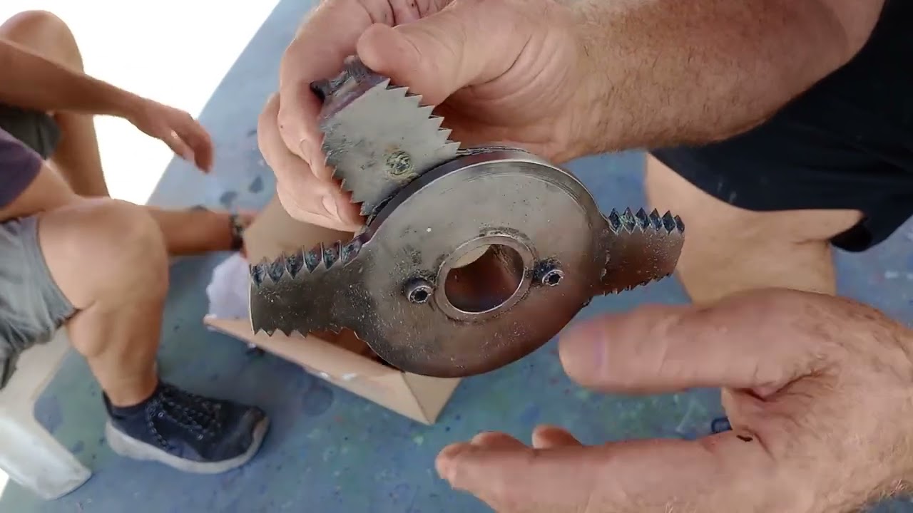 Hydroaxe saildrive rope cutter - YouTube