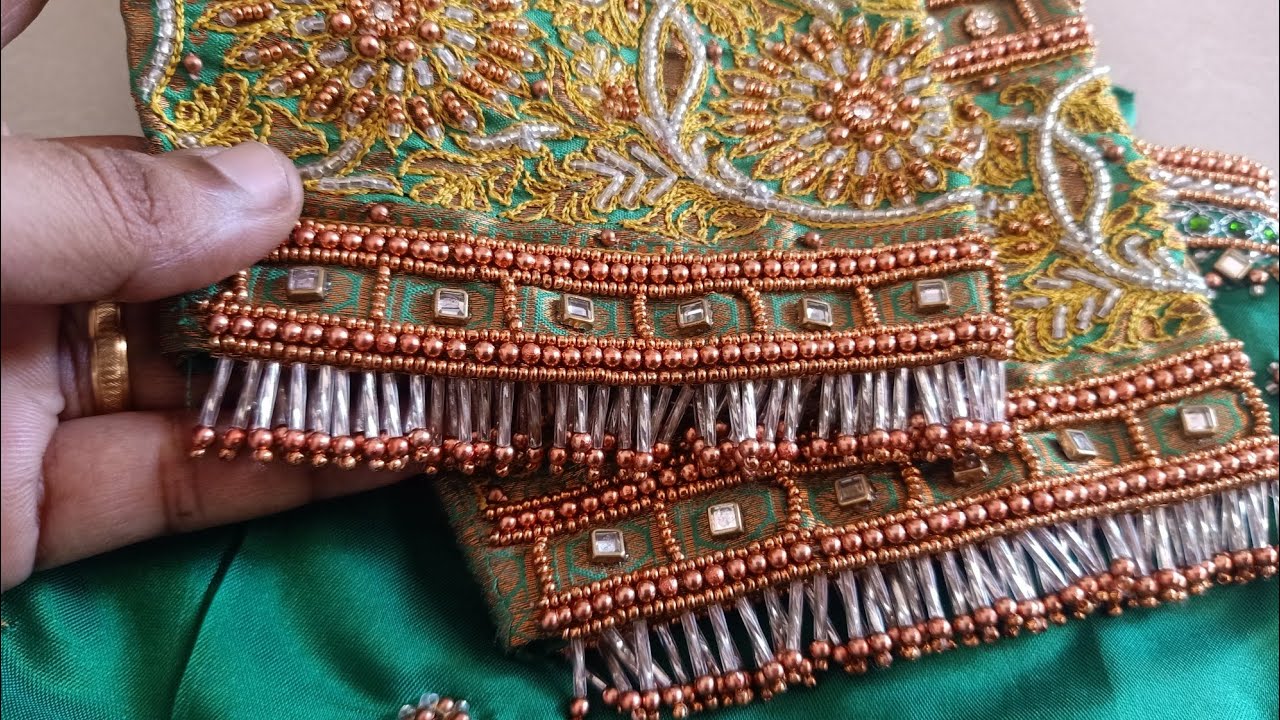 Hanging beads for aari work blouse/easy hand sleeve hanging beads ...
