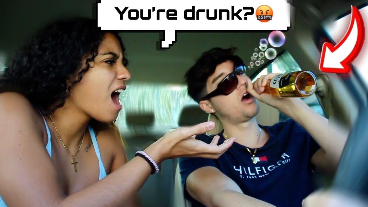 PICKING UP MY GIRLFRIEND WHILE DRIVING DRUNK TO SEE HER REACTION! *We ...