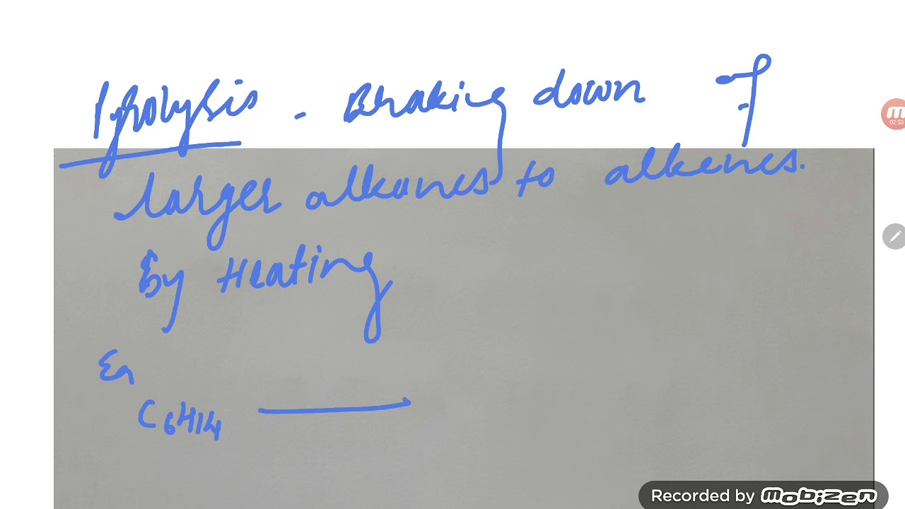 pyrolysis of alkanes - YouTube