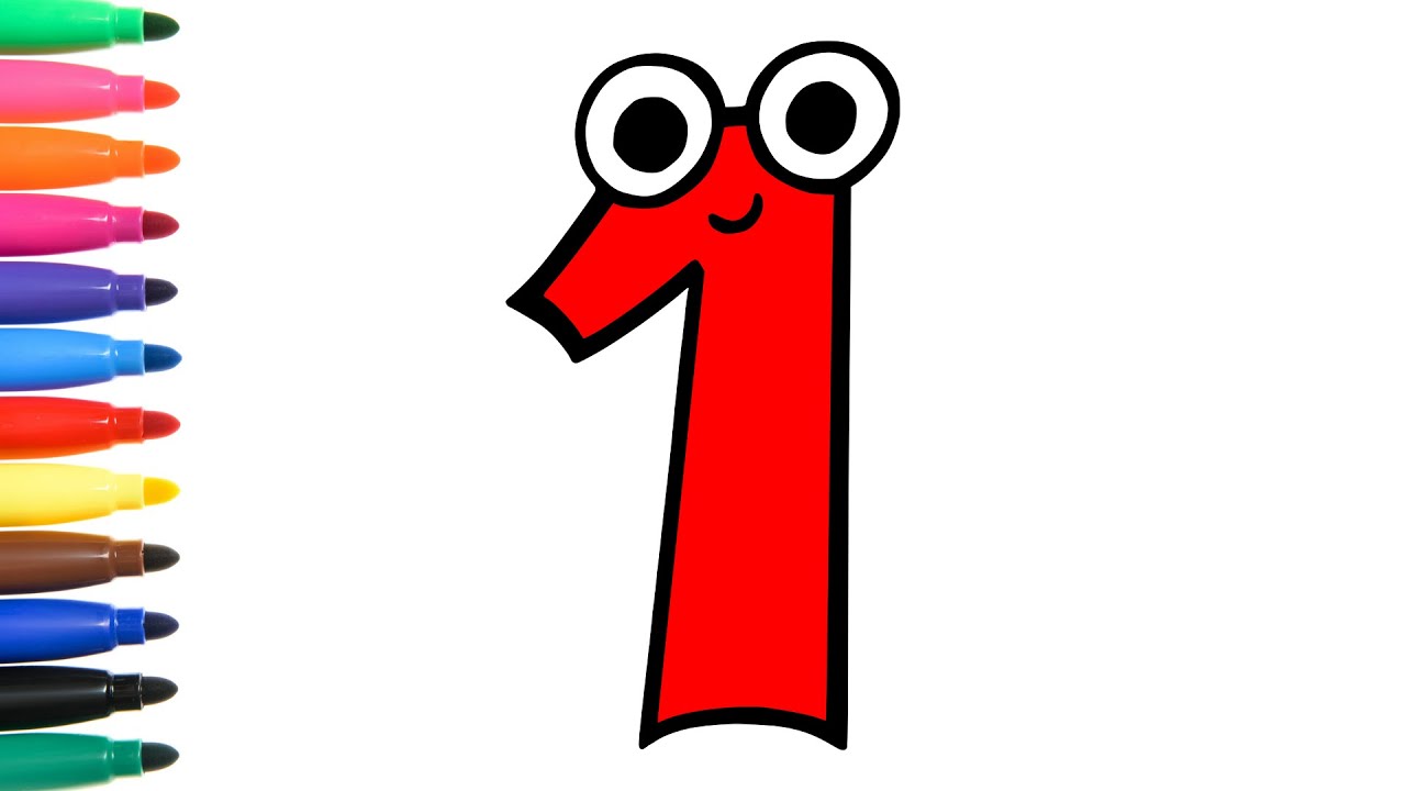 Number One Drawing and Coloring for Kids & Toddlers - YouTube