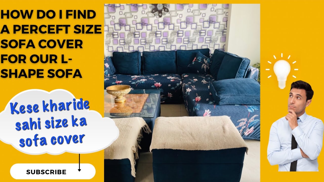 L-shape sofa cover | bahoot mushkil se mila sahi size ka sofa cover ...