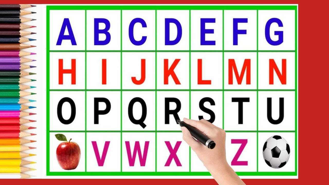 abcd, a for apple b for ball, abc song, abcd rhymes, colours, alphabet ...